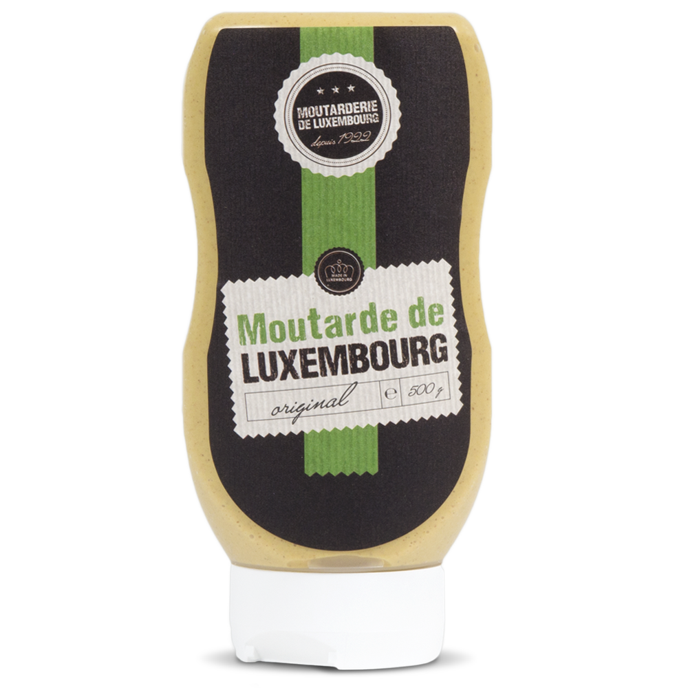 500g Flasche Senf original – Moutarderie de Luxembourg